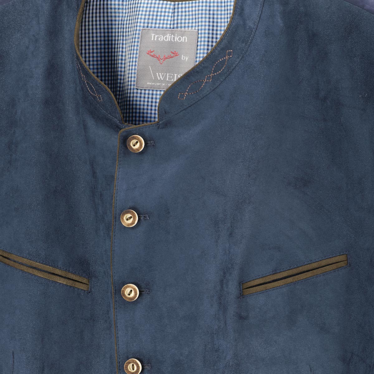 Trachtenweste "Bodensee" mit Stickerei | dunkelblau | 64 | 347006 ...