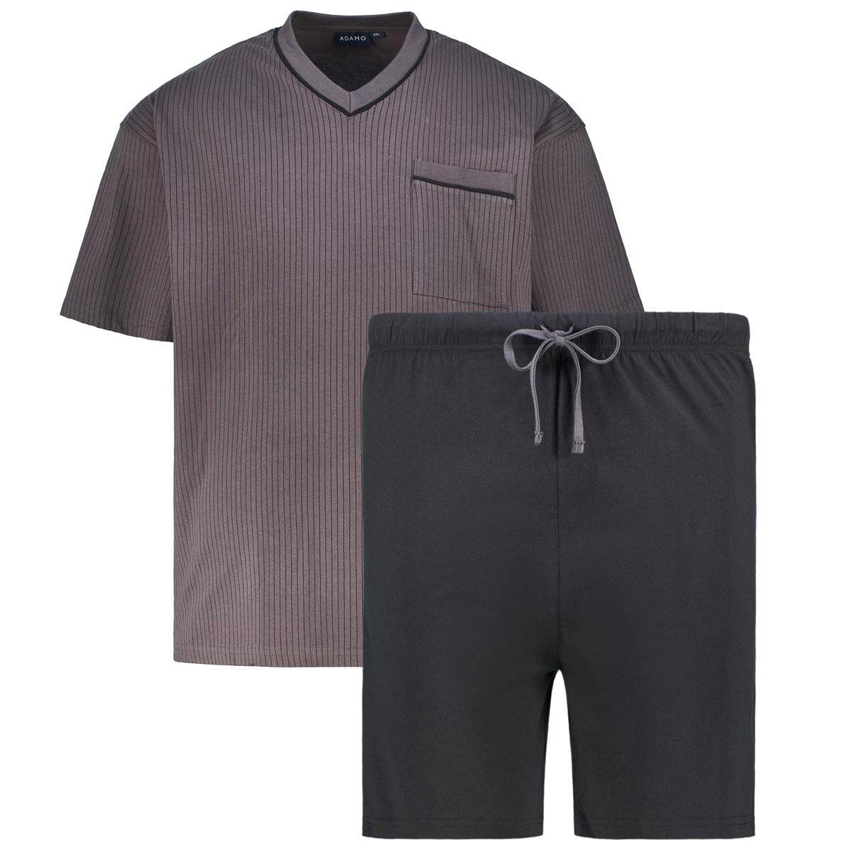 Kurzer Schlafanzug | grau | 5XL | 119251/N/710-5XL